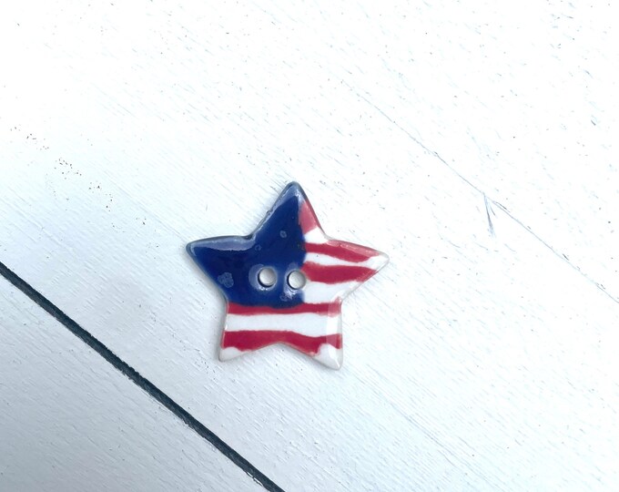 1" US Flag Star Buttons - Ceramic Buttons - Sold Individual - Etsy