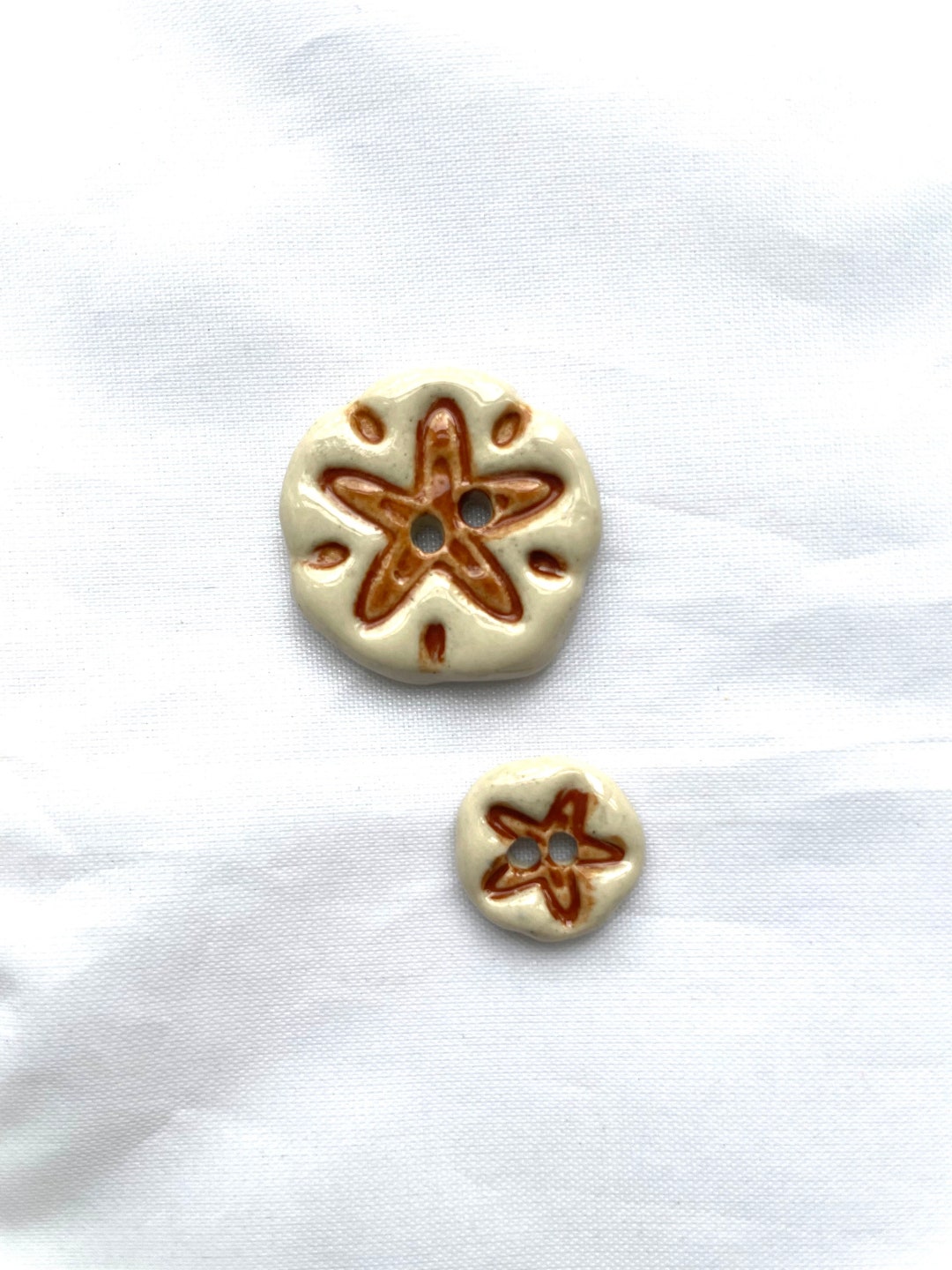 Sand Dollar Button, Ceramic Button - Sold Individually - Different ...