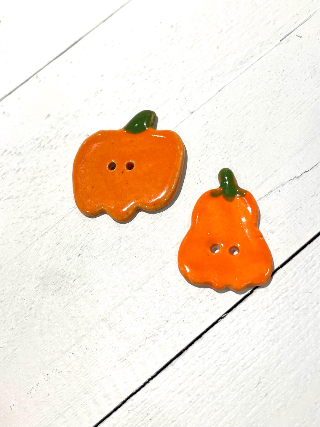 Pumpkin Button With Button Holes, Holiday Button, Halloween Button ...