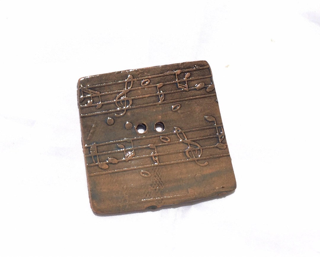 2 1/18" Square Musical Notes Buttons Blue and Black - Ceramic Buttons ...