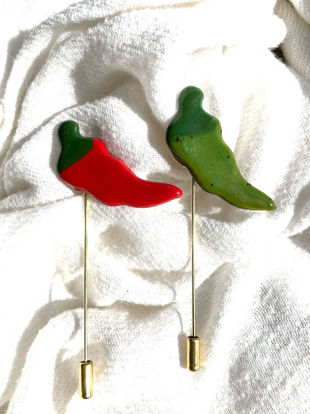 Chilli Pepper Pins - Chilli Pepper Hat Pins - Red Chilli Pepper Pins ...