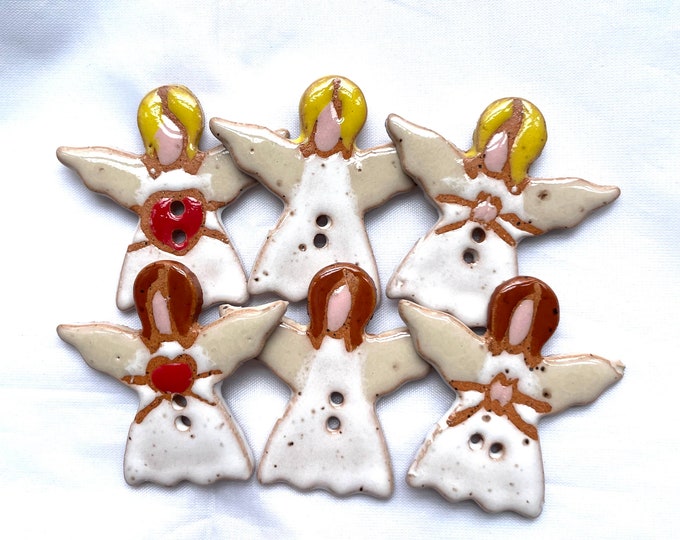Sale: Angel Buttons, Black Angel Button, Christmas Buttons, Winter ...