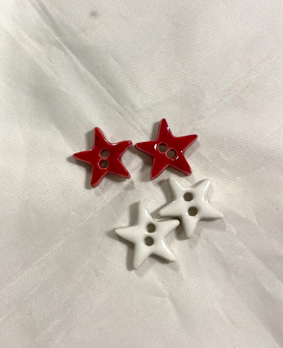 3/4" Small Star Buttons - Ceramic Star Buttons - Sold as Set of 2 Pcs ...