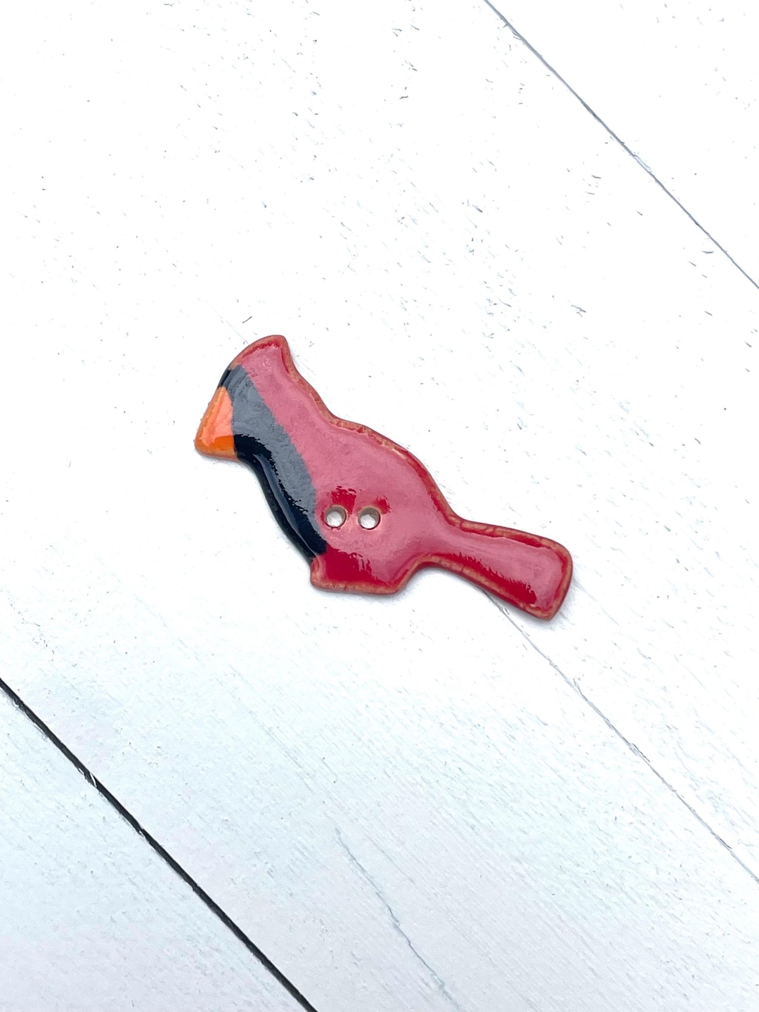 Cardinal Buttons - Ceramic Buttons - Sold Individually - Etsy