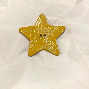 Ceramic Buttons - Yellow Star Buttons With Twirl Texture - Sold ...