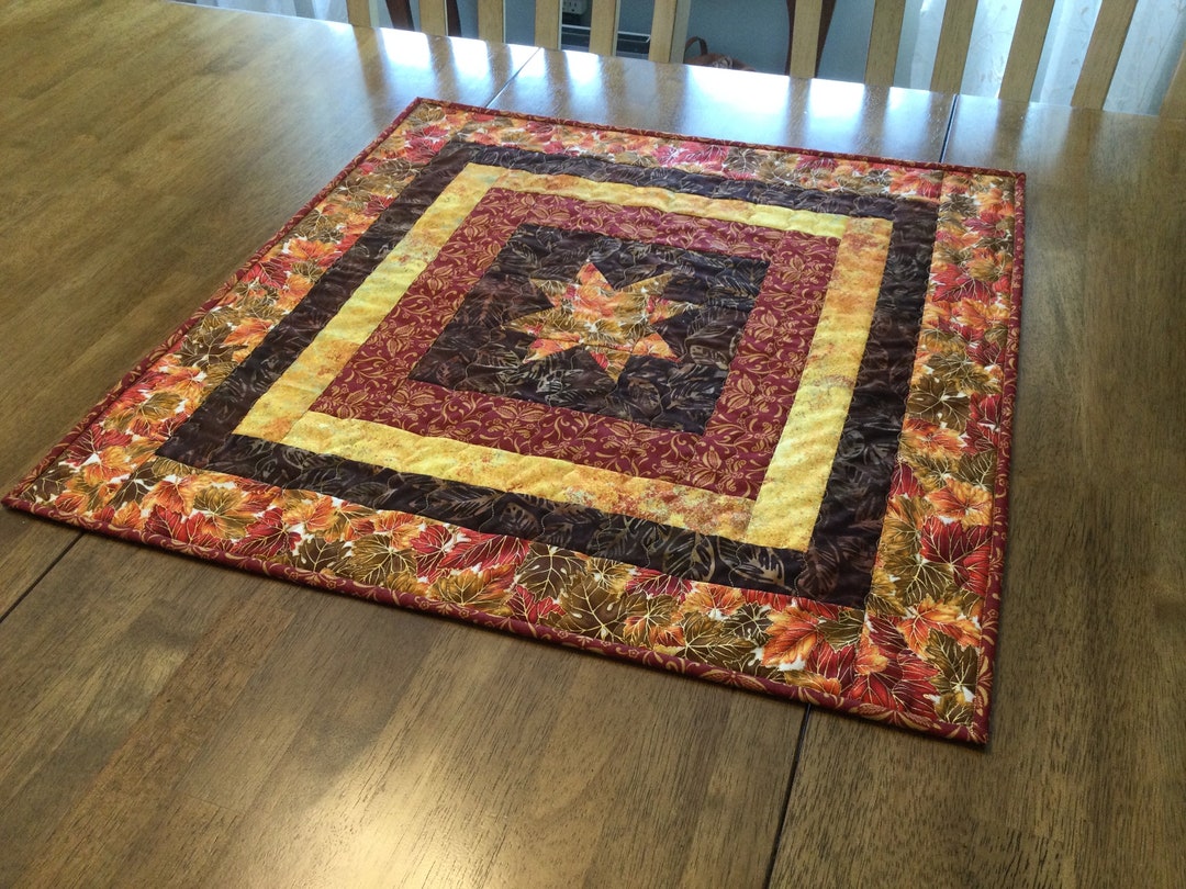 Quilted Fall Table Topper, Table Topper, Sunflower Table Topper, Fall ...