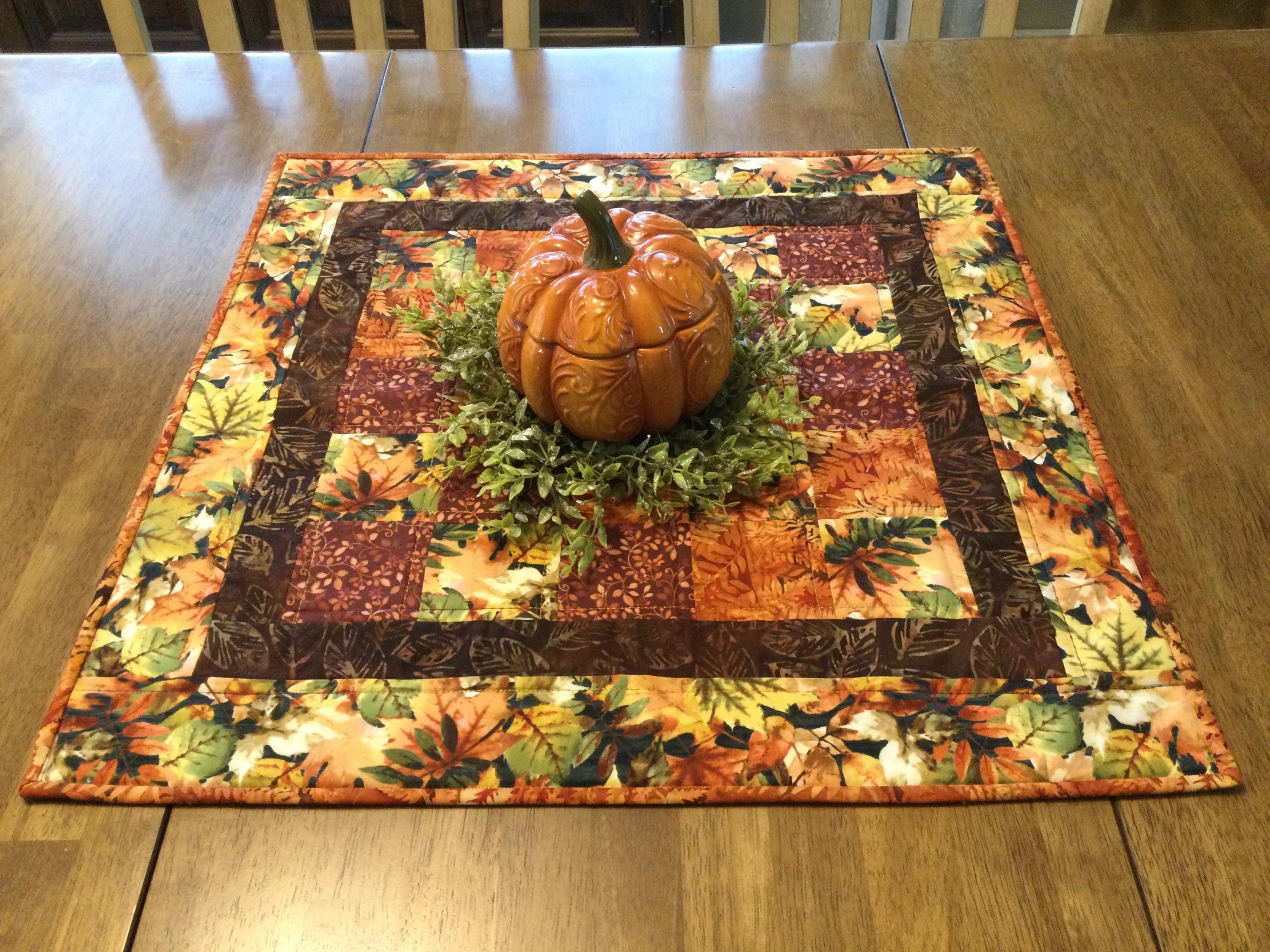Quilted Table Topper, Table Topper, Quilted Fall Table Topper, Fall ...
