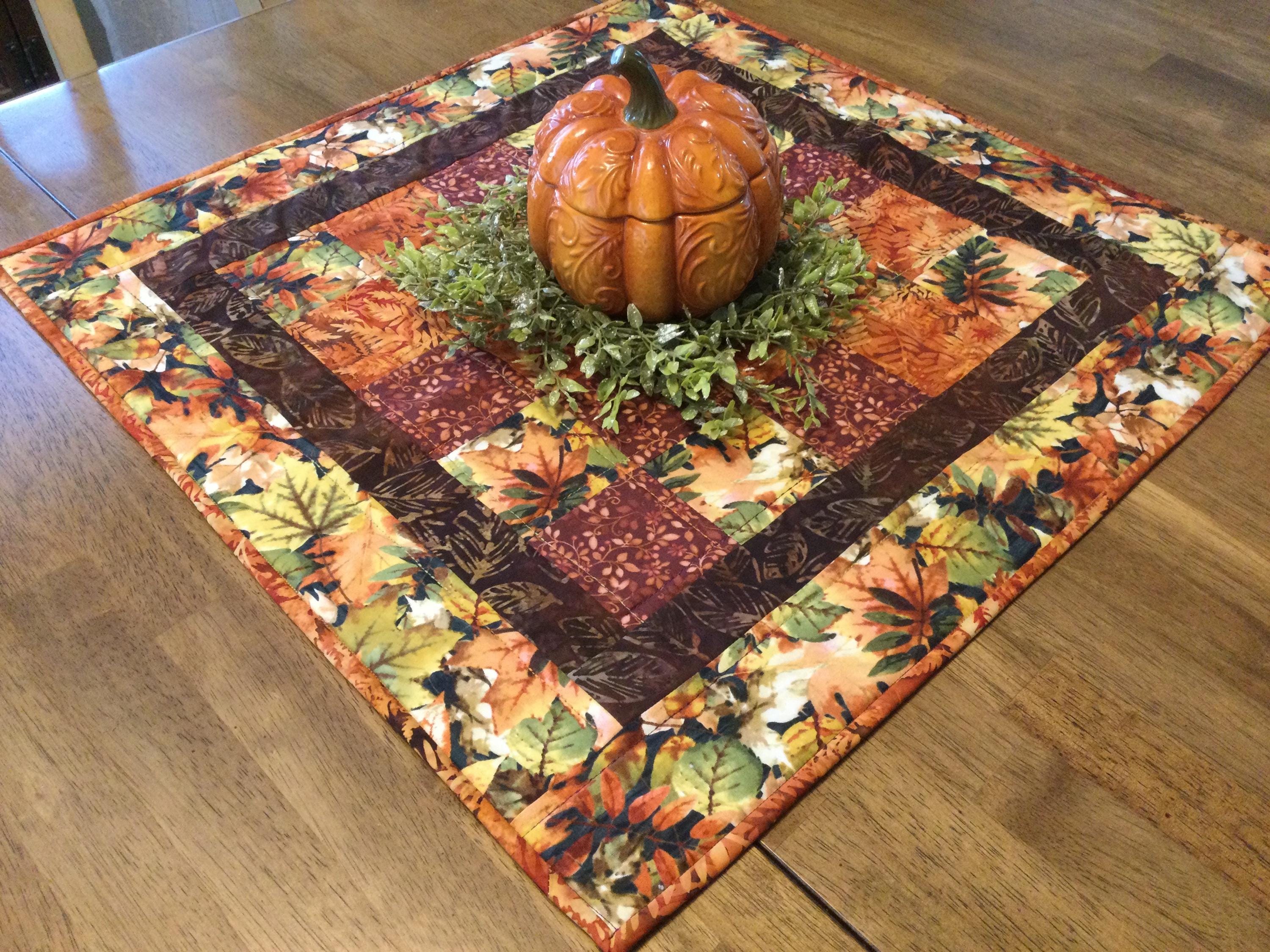 Quilted Table Topper, Table Topper, Quilted Fall Table Topper, Fall ...