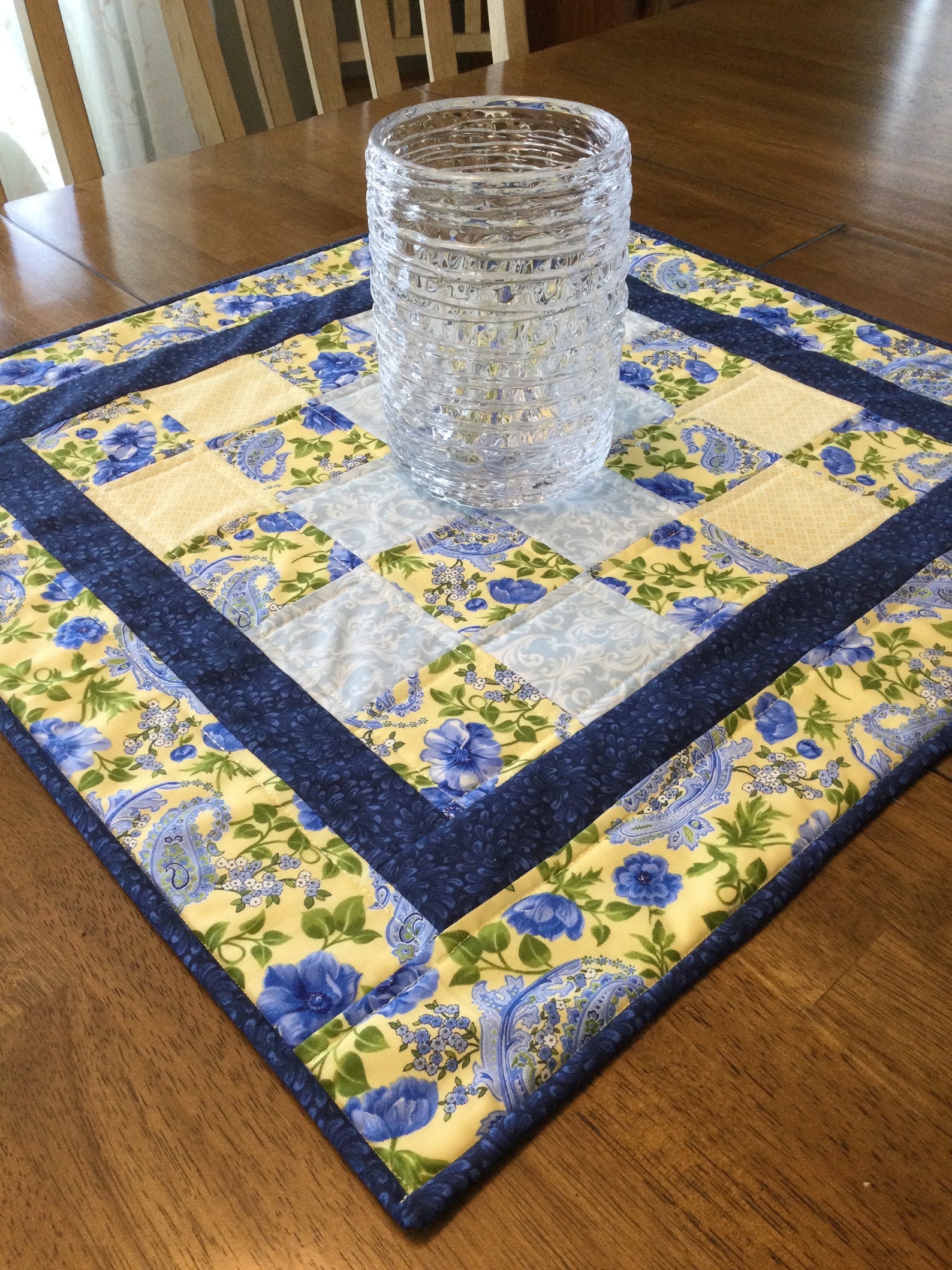 Quilted Table Topper, Table Topper, Quilted Table Runner, Floral Table ...