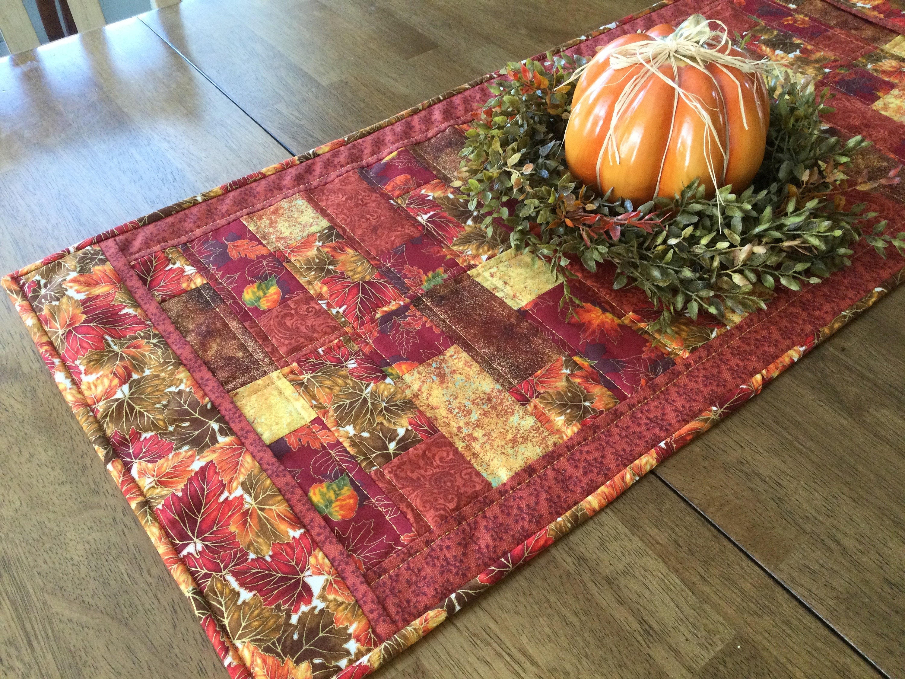 Quilted Table Runner, Quilted Fall Table Runner, Table Runner, Fall ...