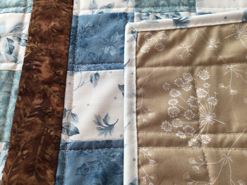 Blue Floral Quilted Table Runner: Farmhouse Table Decor (15x43) - Etsy