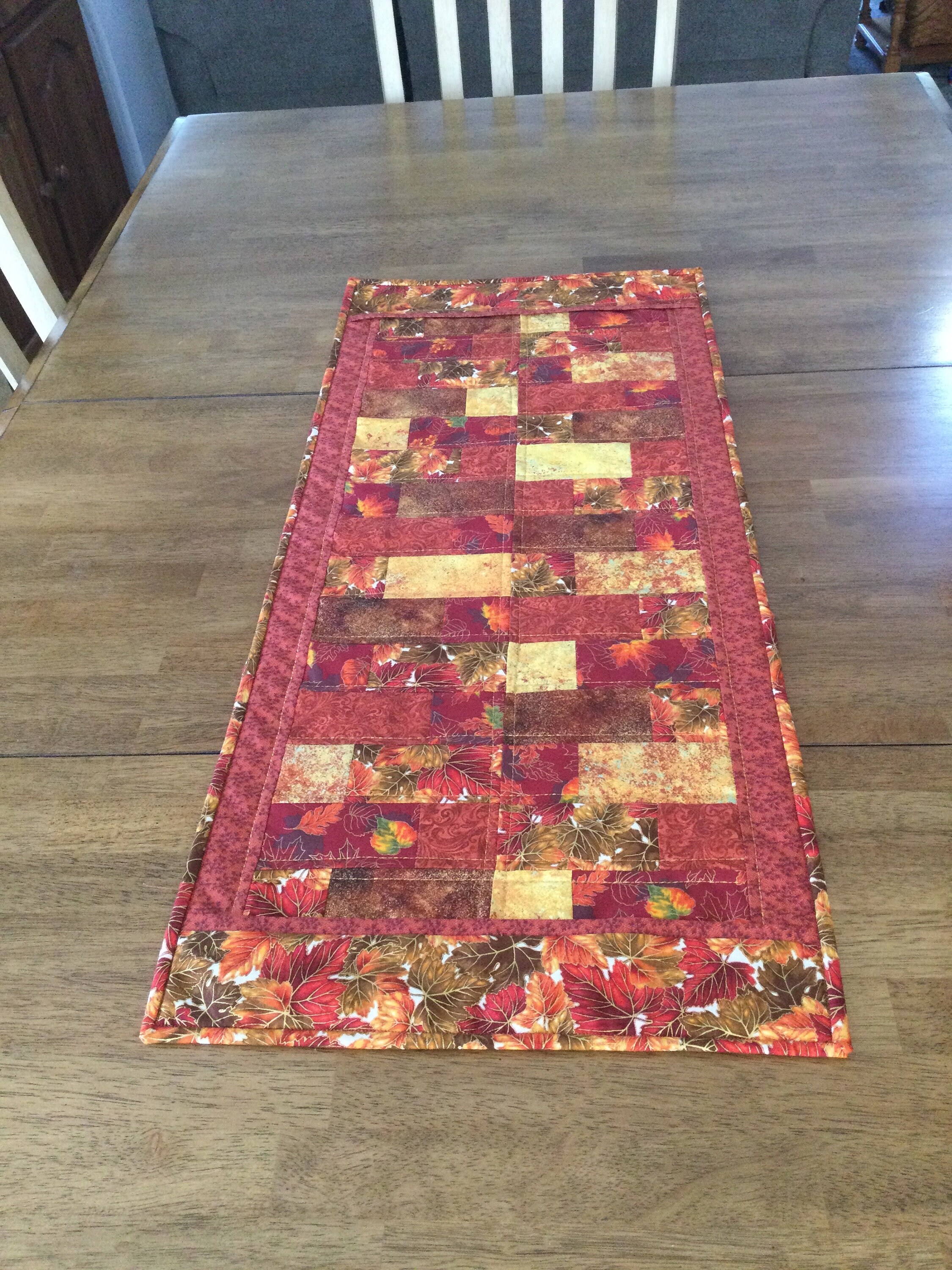 Quilted Table Runner, Quilted Fall Table Runner, Table Runner, Fall Table Runner, Autumn Table ...