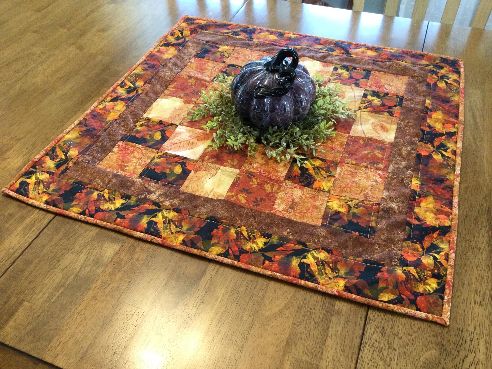 Quilted Table Topper, Quilted Fall Table Topper, Fall Table Topper ...