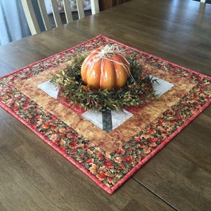 Quilted Fall Table Topper, Fall Table Topper, Quilted Table Topper ...