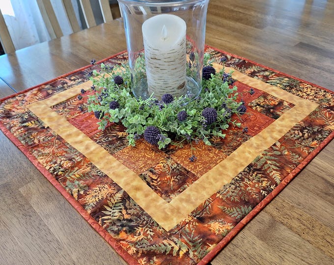Quilted Fall Table Topper: Autumn Table Runner, 23" Square - Etsy