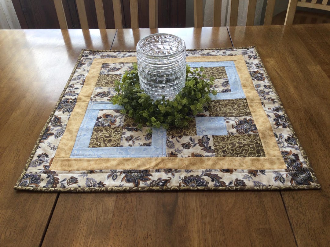 Quilted Table Topper, Table Topper, Quilted Table Runner, Floral Table ...