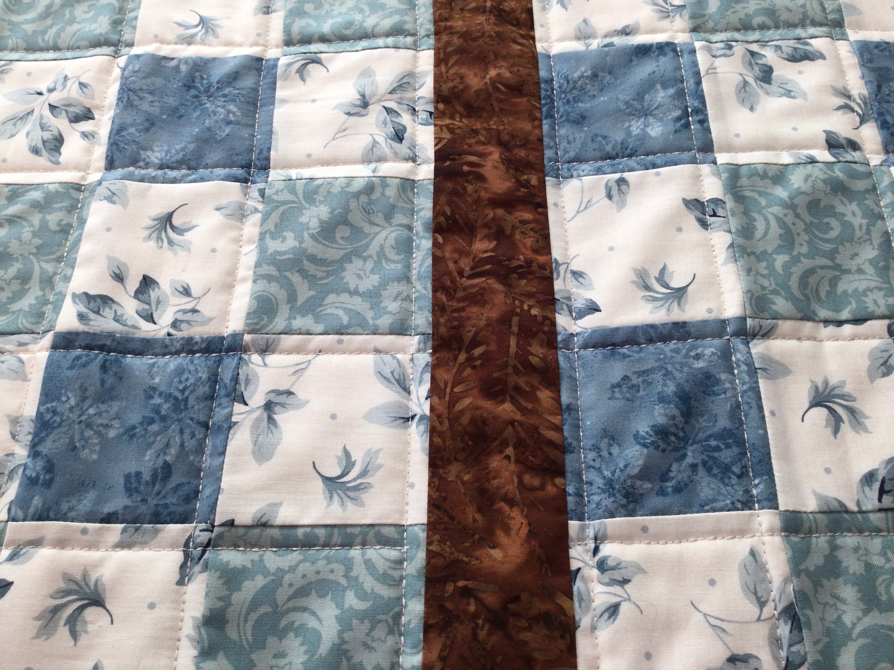 Blue Floral Quilted Table Runner: Farmhouse Table Decor (15x43) - Etsy