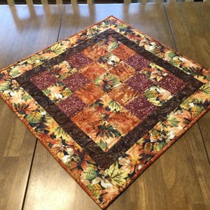 Quilted Table Topper, Table Topper, Quilted Fall Table Topper, Fall ...
