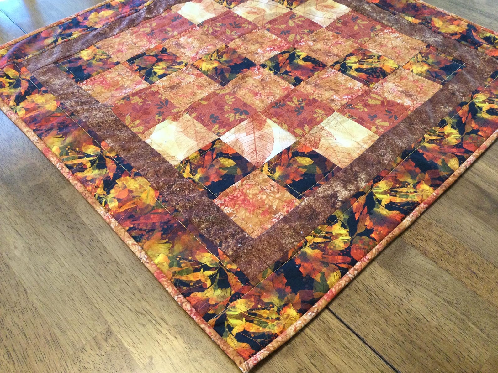 Quilted Table Topper, Quilted Fall Table Topper, Fall Table Topper ...