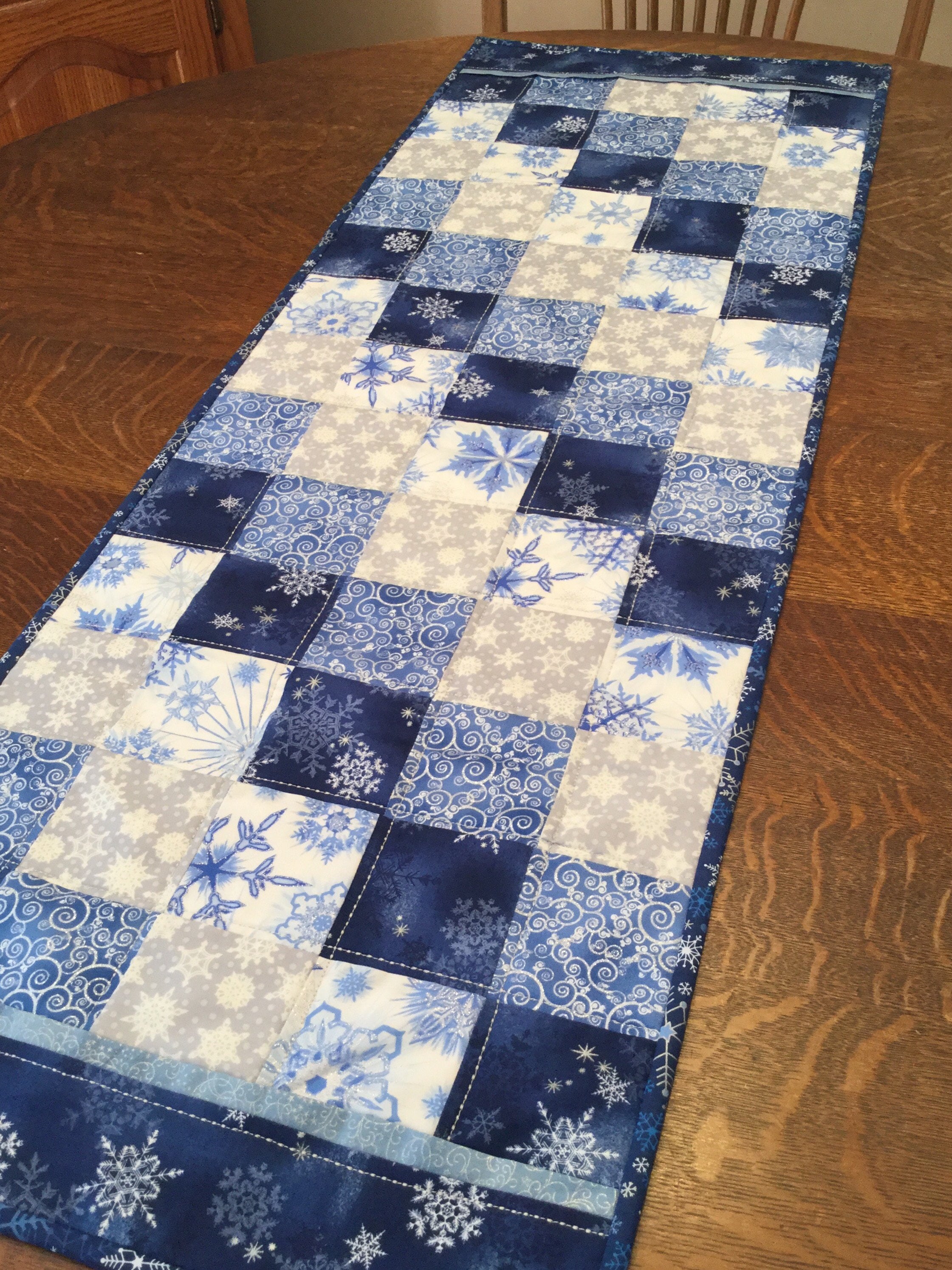 Snowflake Table Runner quilted table runner winter table | Etsy