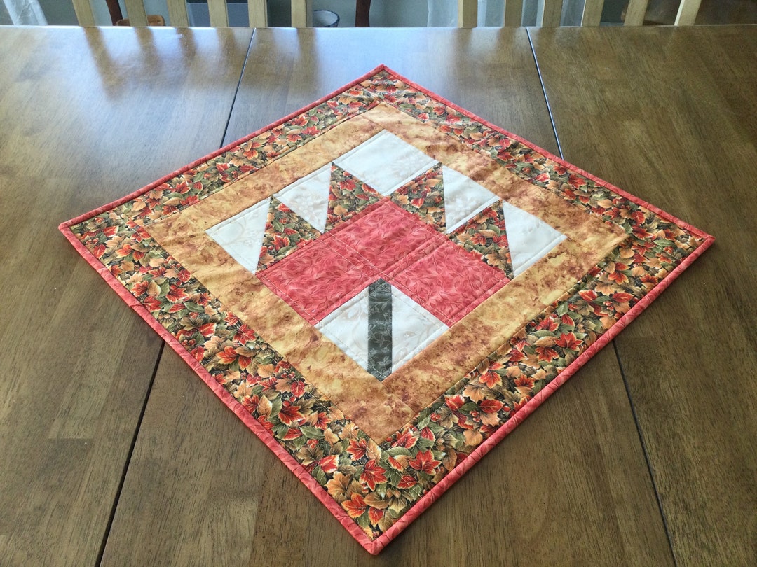 Quilted Fall Table Topper, Fall Table Topper, Quilted Table Topper ...