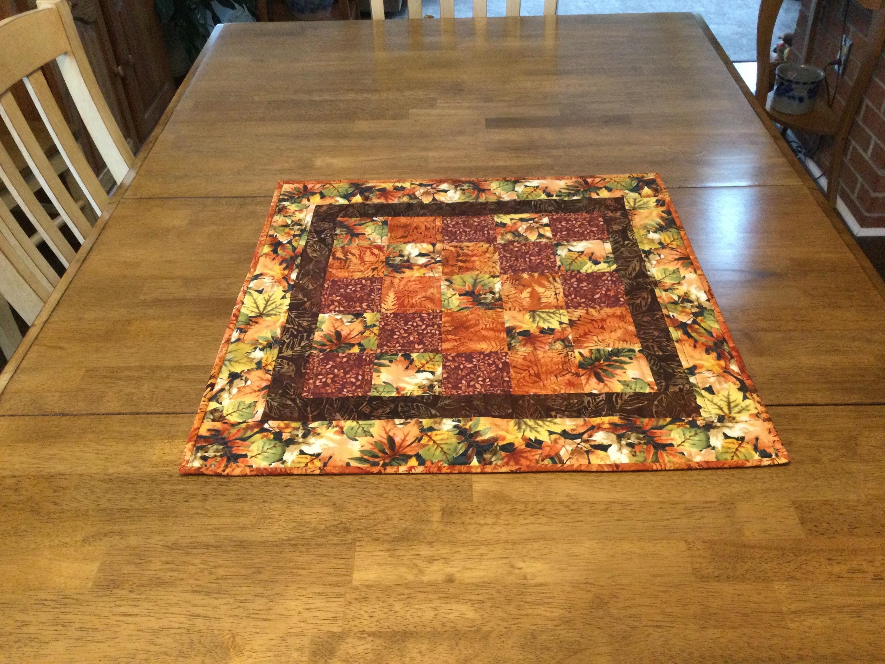 Quilted Table Topper, Table Topper, Quilted Fall Table Topper, Fall ...
