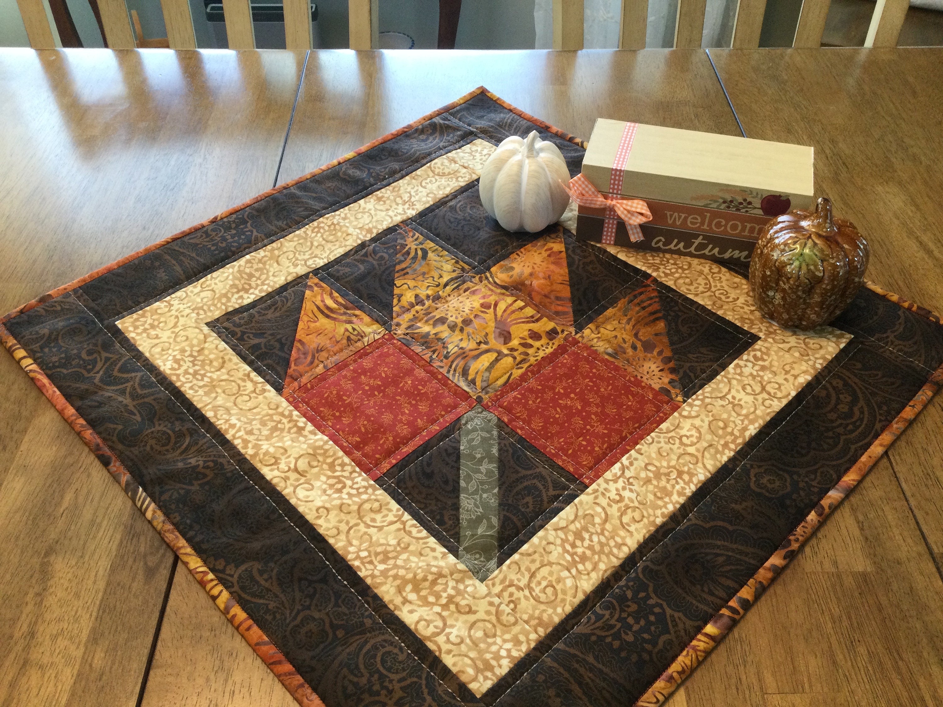 Quilted Fall Table Topper Fall Table Topper Quilted Table - Etsy