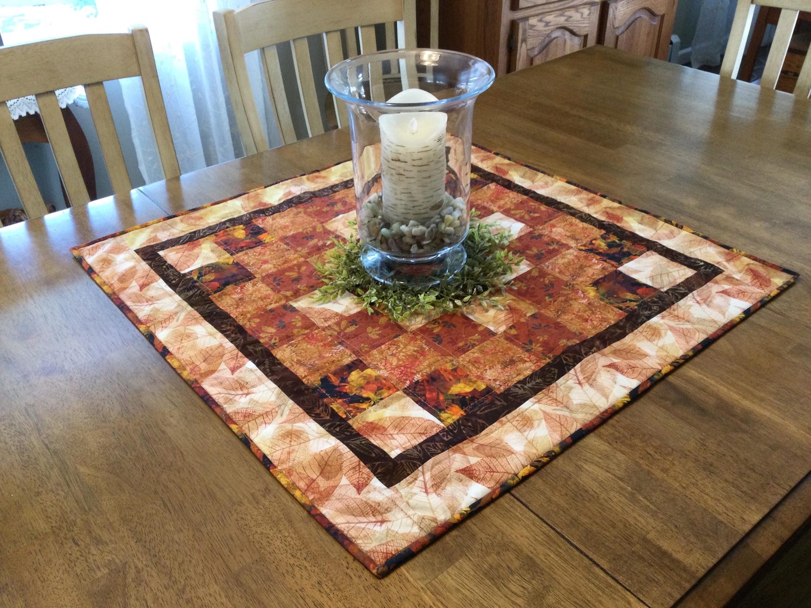 Quilted Fall Table Topper, Quilted Table Topper, Fall Table Topper, Table Runner, Quilted Autumn ...