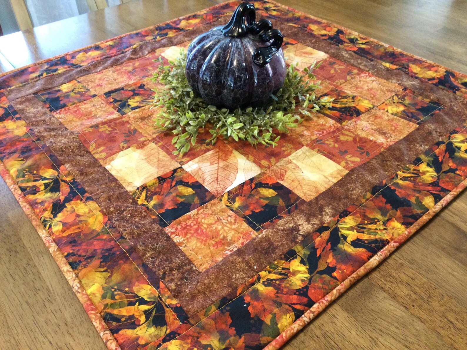 Quilted Table Topper, Quilted Fall Table Topper, Fall Table Topper ...