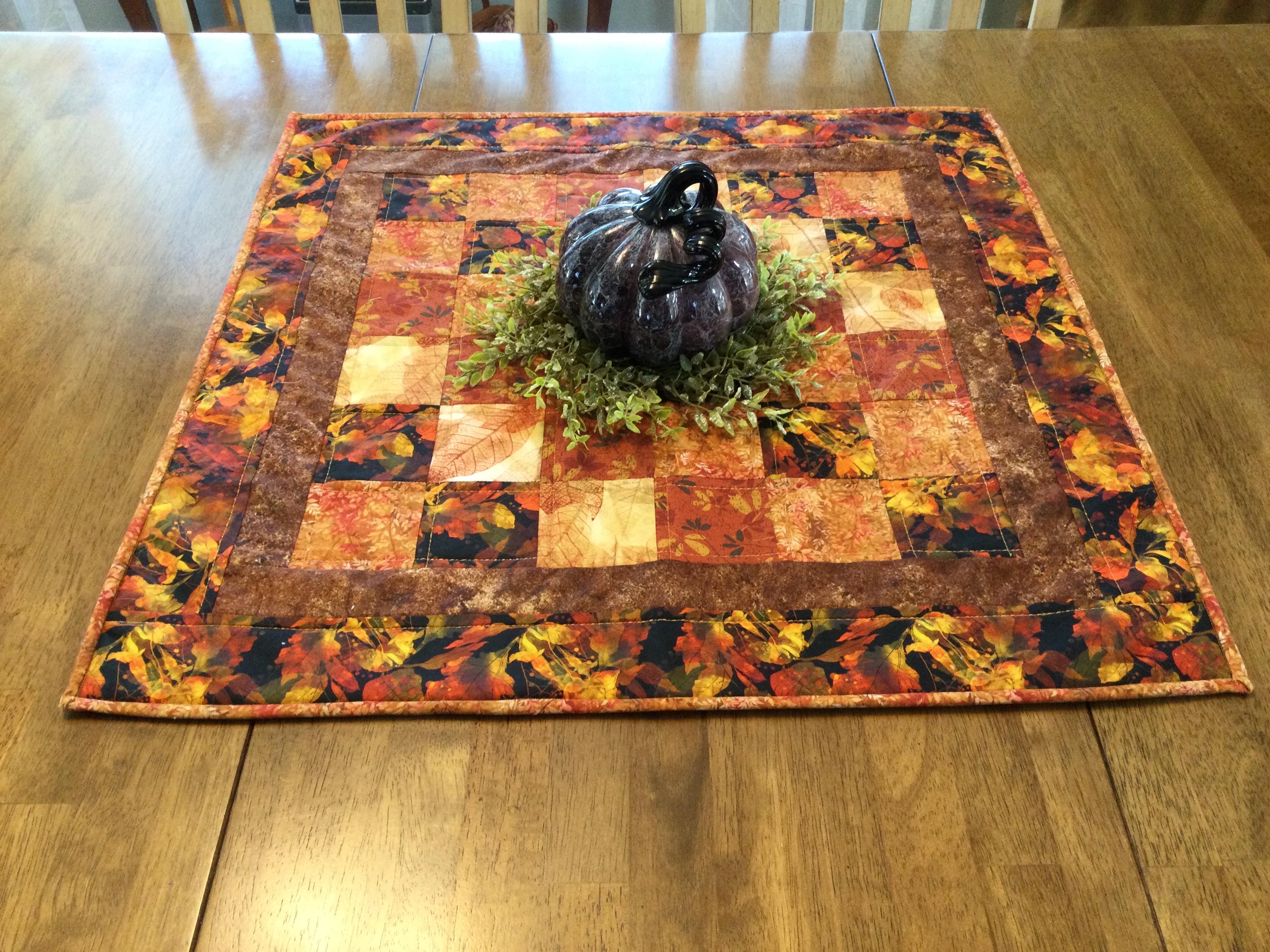 Quilted Table Topper, Quilted Fall Table Topper, Fall Table Topper ...