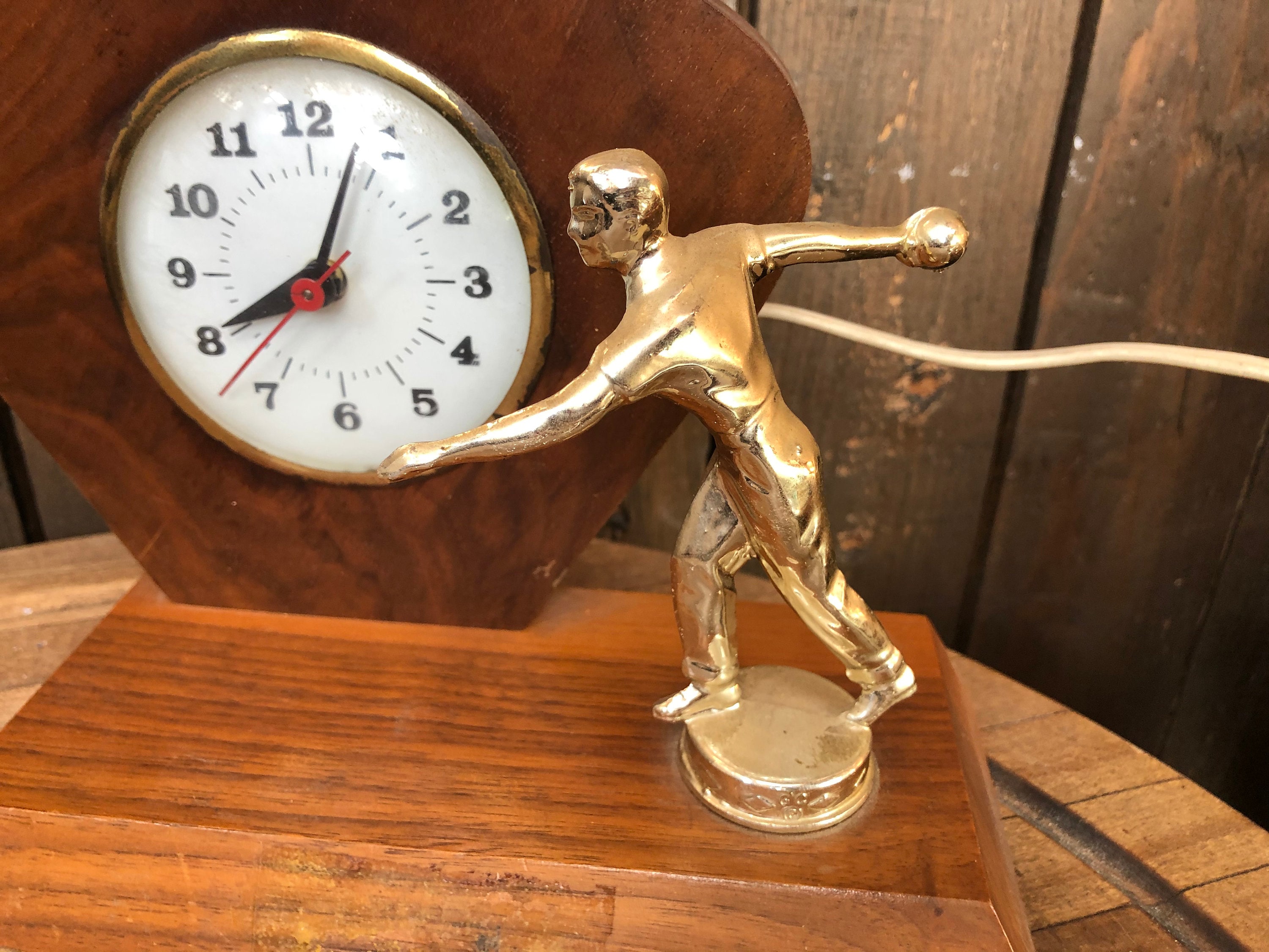 Mid Century Bowling Clock Bowling Trophy Clock Bowling | Etsy
