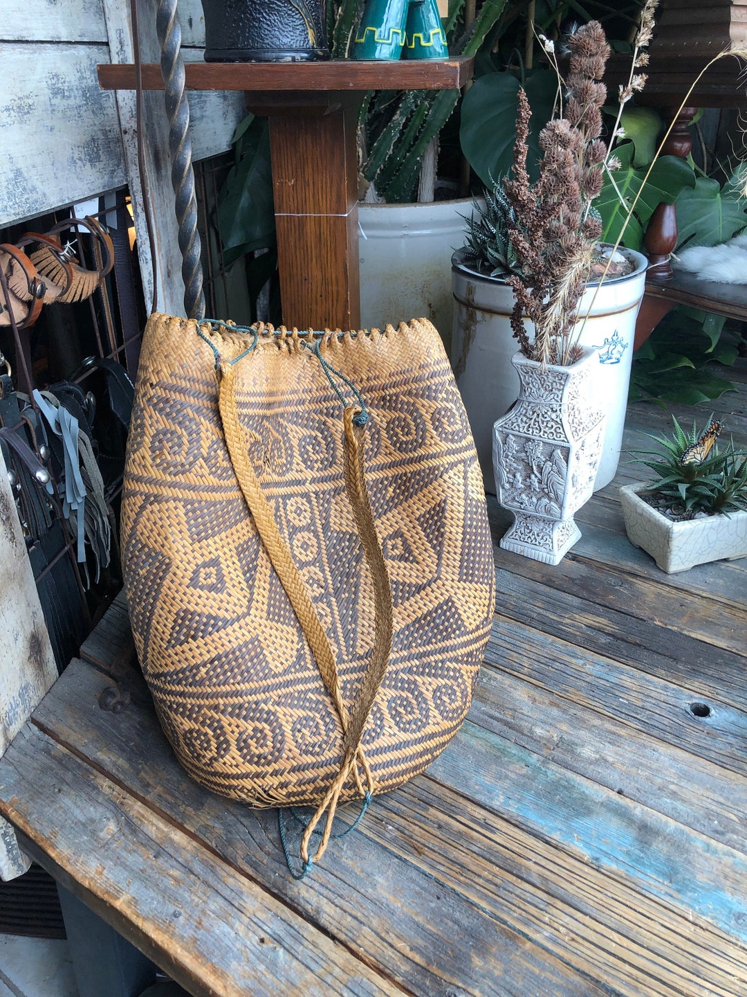 20th Century Ajat Basket Bag || Penan People Woven Bag || Borneo Woven ...