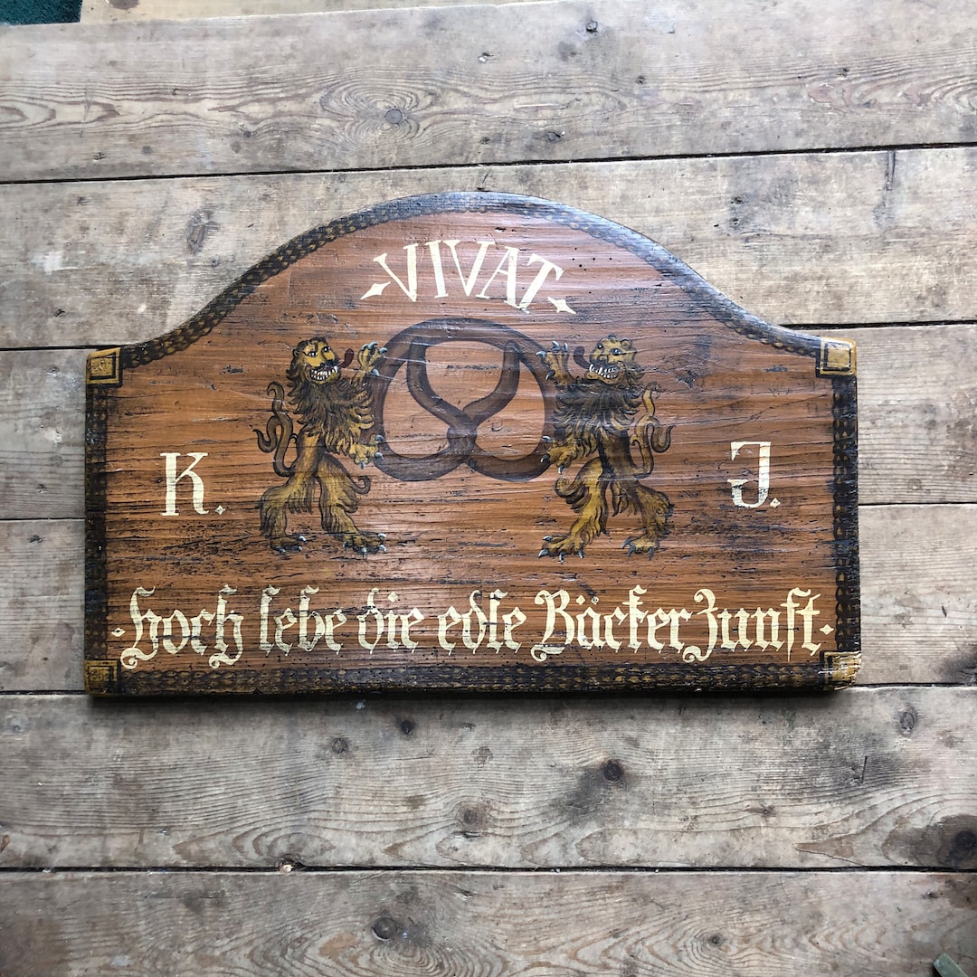 Antique German Guild Sign | Hand Painted Folk Art | Rare 1910s Era ...