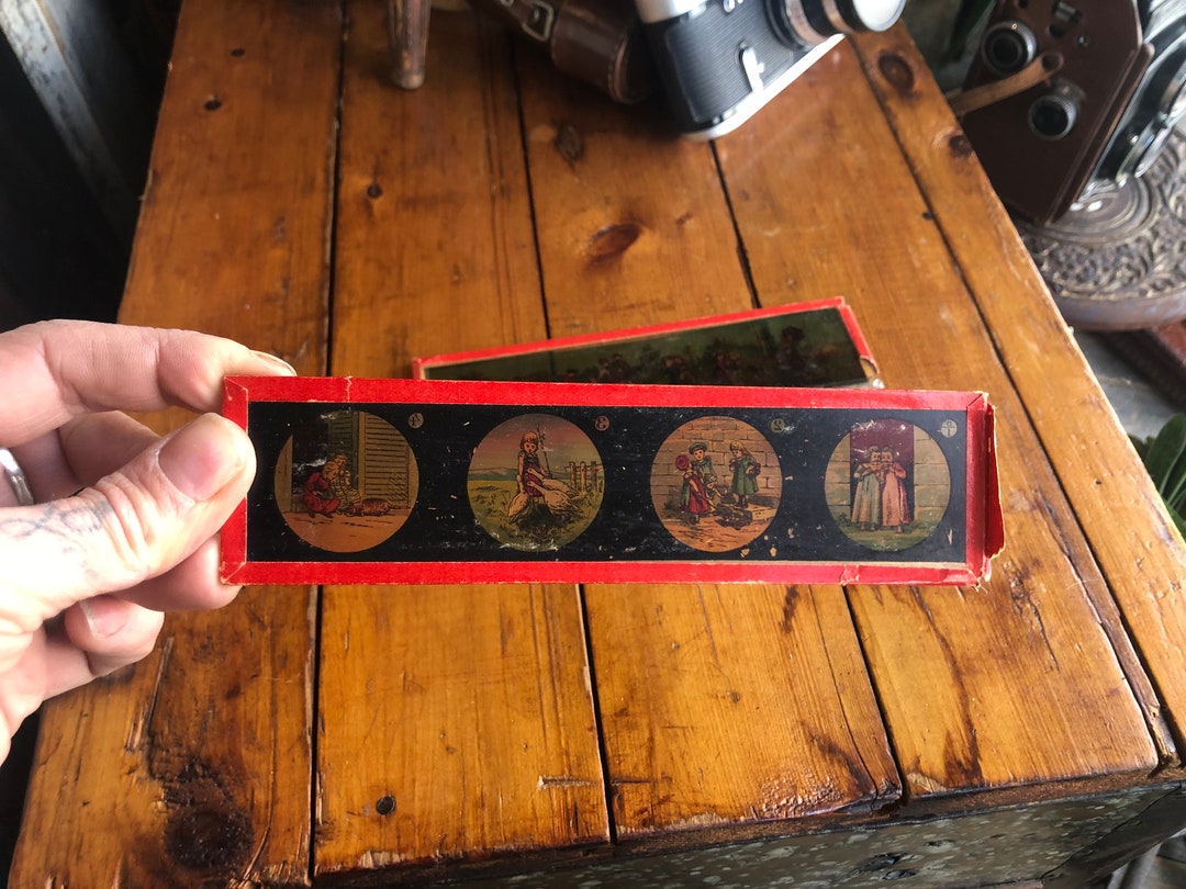 Magic Lantern Slides Set of Two | Obsolete Technology | Glass Projector ...