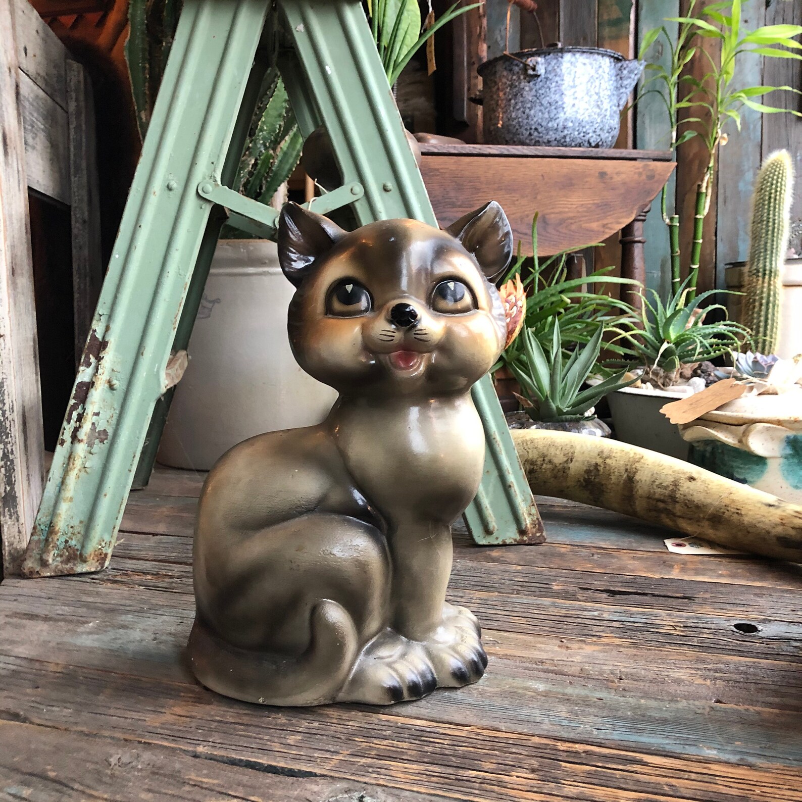 Chalkware Cat Coin Bank Chalkware Coin Bank Ceramic Coin - Etsy