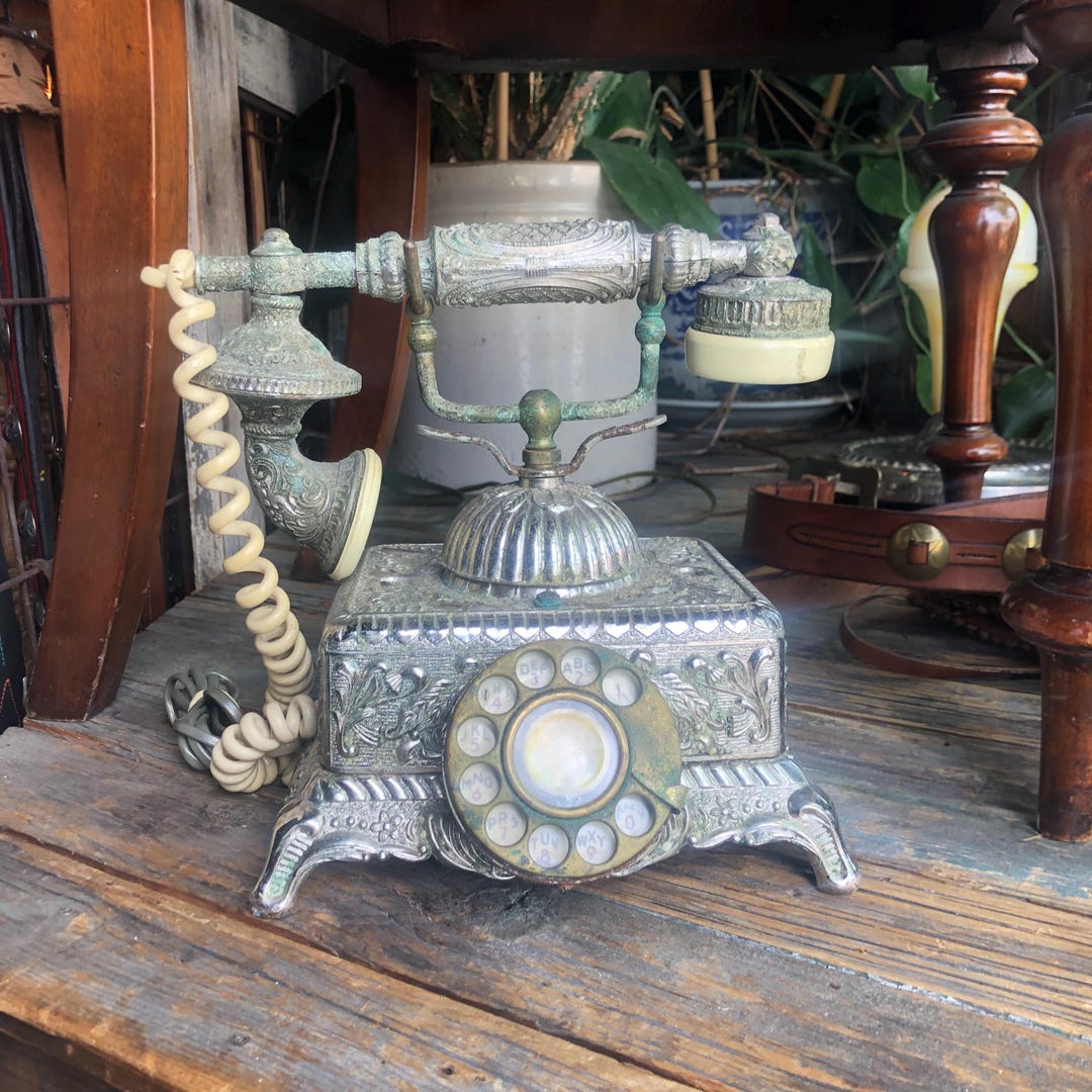 Victorian Inspired Ornate Brass Rotary Telephone , Photography Prop ...