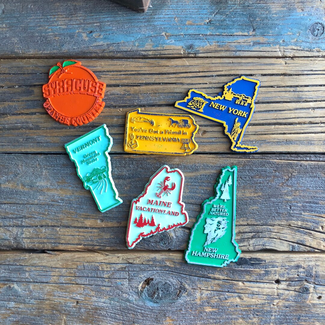 Vintage Rubber USA State Fridge Magnets Retro Kitchen Souvenir Magnets ...