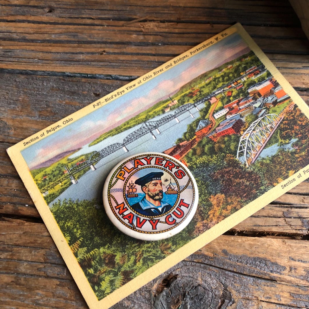 Vintage Player Navy Cut Tobacco Pin , Advertising Lapel Pin ...