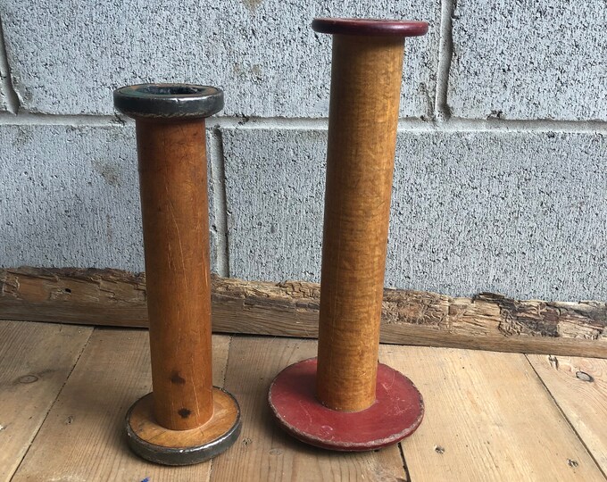 Wooden Textile Spools || Wooden Mill Spool || Large Bobbin || Shabby ...