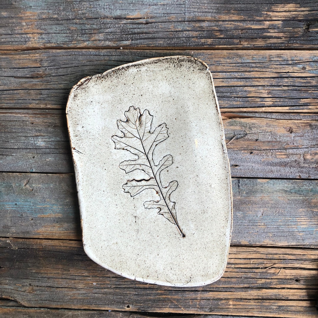Studio Pottery Oak Leaf Decorative Plate , Tree Hugger - Etsy