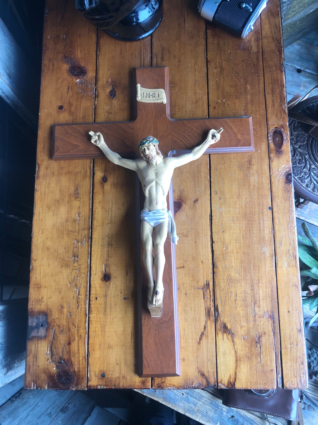 Wooden Jesus Crucifix Wall Hanging , Jesus on Wooden Cross , Religious ...