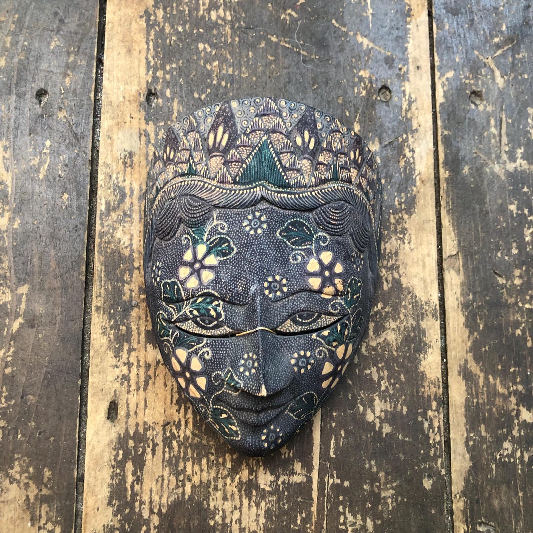 Indonesian Handcrafted Wooden Batik Mask | Collectible Mask | Indo Fine ...