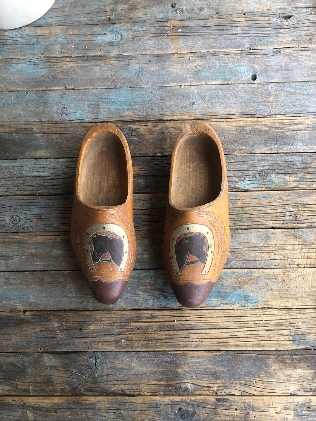 Authentic Wooden Clogs , Western Folk Art , Horse Lover , Lucky ...