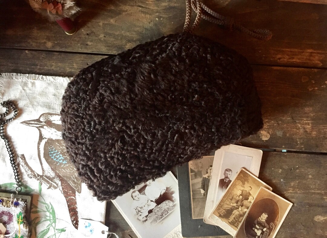 Victorian Lambs Wool Hand Muff: Antique Satin Hand Warmer - Etsy
