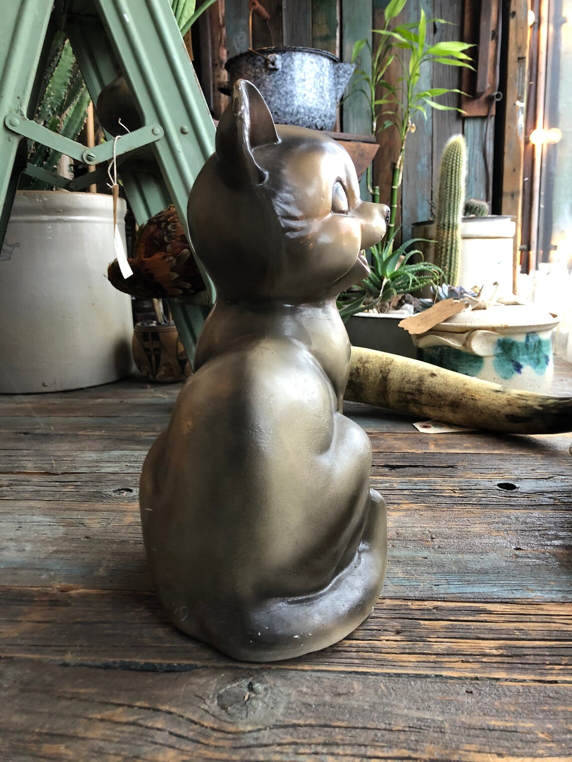 Chalkware Cat Coin Bank Chalkware Coin Bank Ceramic Coin | Etsy