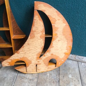 Mid Century Sailboat Wall Shelf Set of Two , Nautical Decor , Wooden ...