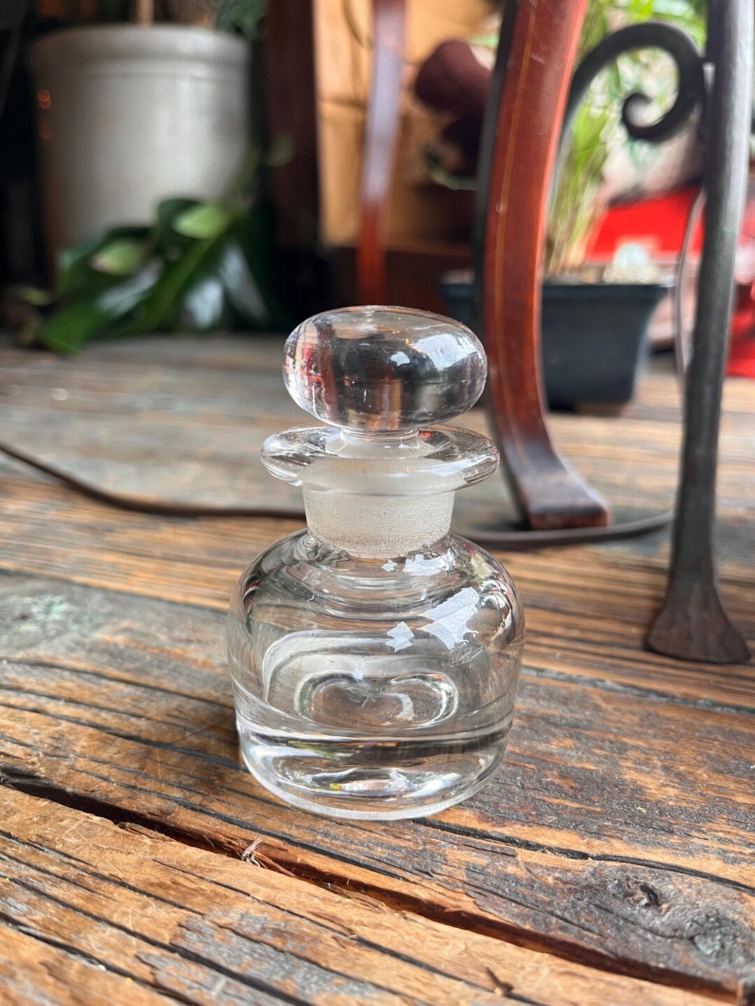 Antique Clear Glass Inkwell With Glass Stopper , Small Glass Jar - Etsy