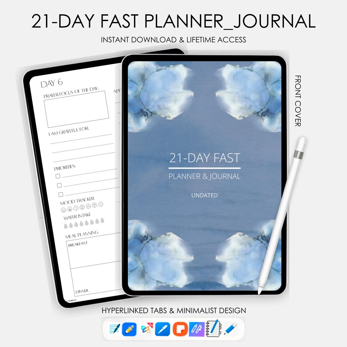 21-day Fast Planner, Undated Fast Tracker Bundle. Spiritual Fasting ...