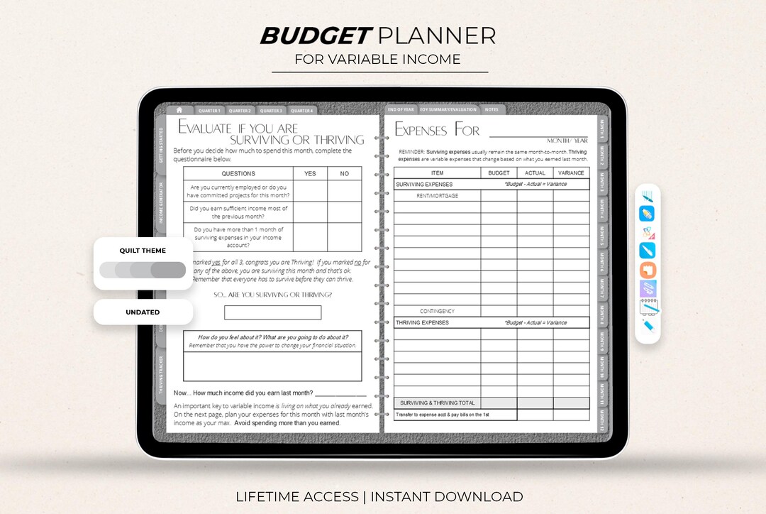 Budget Planner, Variable Income Planner, Budget Tracker, Savings ...