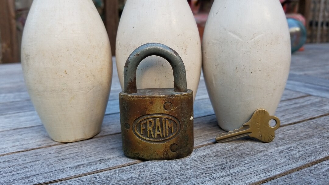 Vintage FRAIM Brass Padlock With Key - Made in USA - Etsy